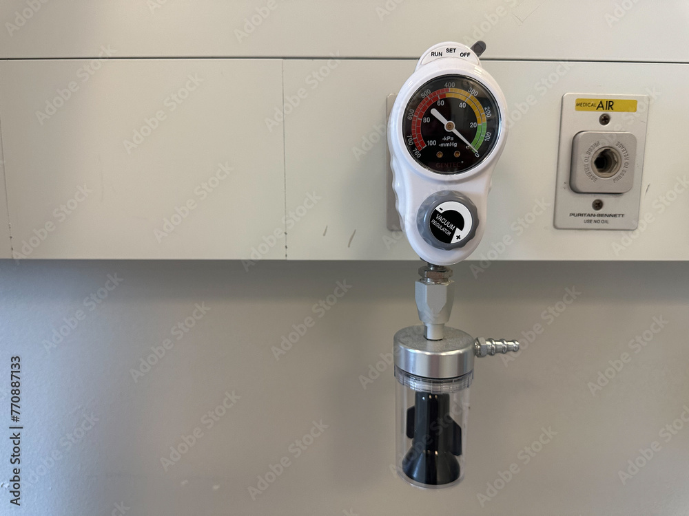 in hospital near bed comfortable modern medical equipment. service ...