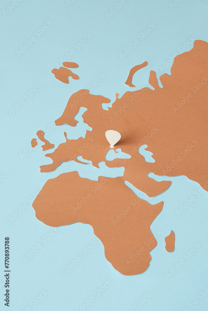 Paper craft map with location pin on Ukraine. Stock Photo | Adobe Stock