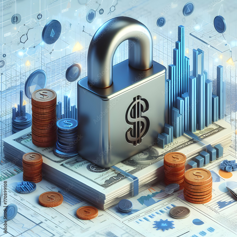 3D flat icon for business as Financial Closure as A Closed sign over ...