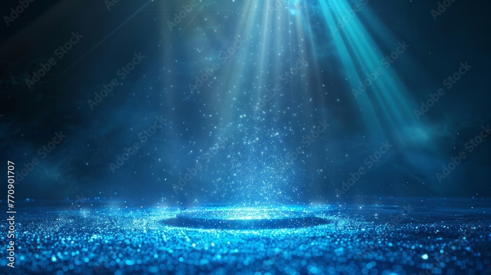 Mystical blue particles with centered glow - Enigmatic and serene image ...