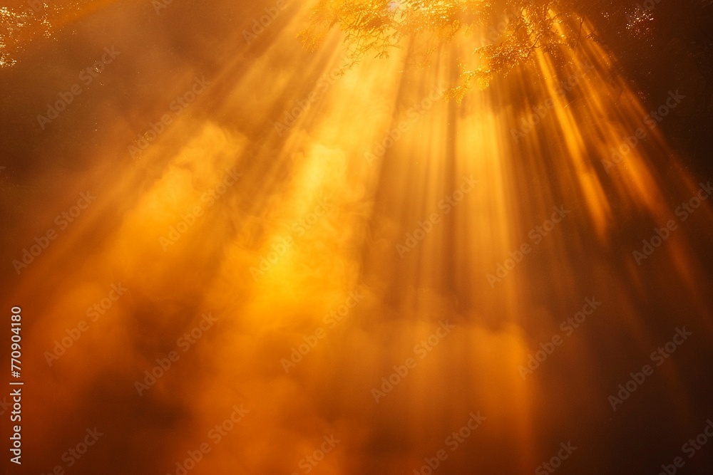 Sunbeam through fog, abstract light diffusion, soft focus for a ...
