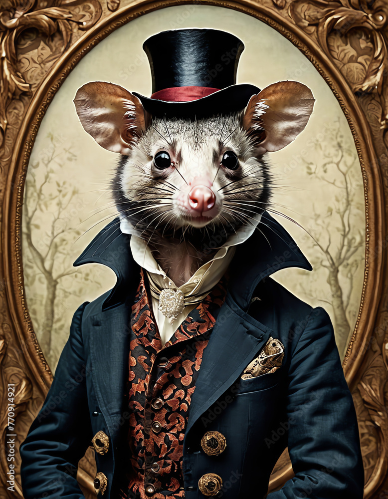 Dapper Possum: A Gothic Fashion Illustration | This captivating ...
