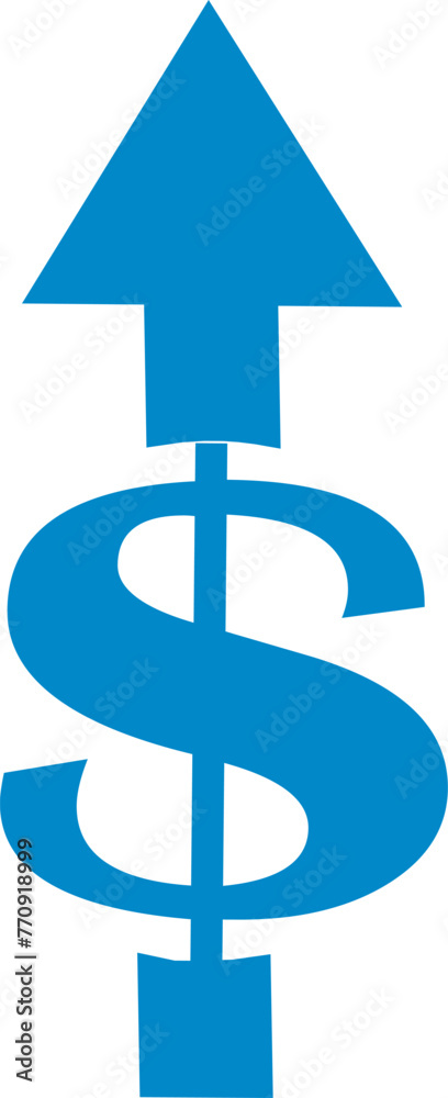 Increasing dollar icon, increasing economy icon, money transfer icon ...