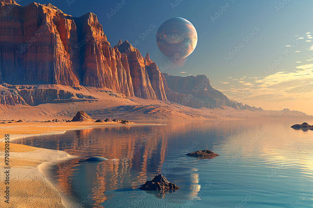 An artists rendering of exoplanets in various stages of planetary ...