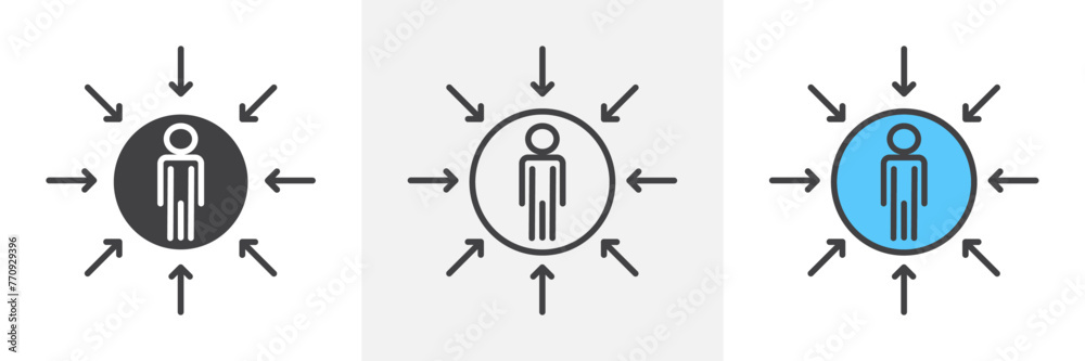 Client-Centric Approach and Focus Icons. Consumer First and Business ...