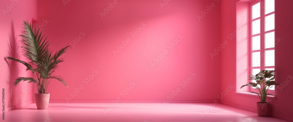 The wall. pink color gradient studio background for product ...