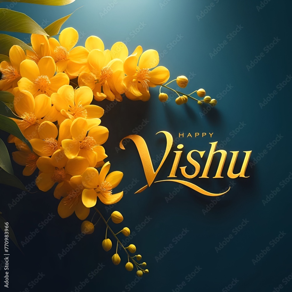 Wallpaper for the festival of vishu with beautiful realistic konna flowers. Stock Illustration ...