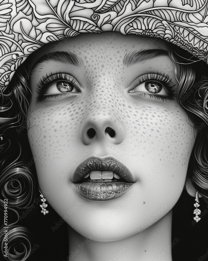 COLORING PAGE FOR ADULTS, grayscale adult coloring books of women faces ...
