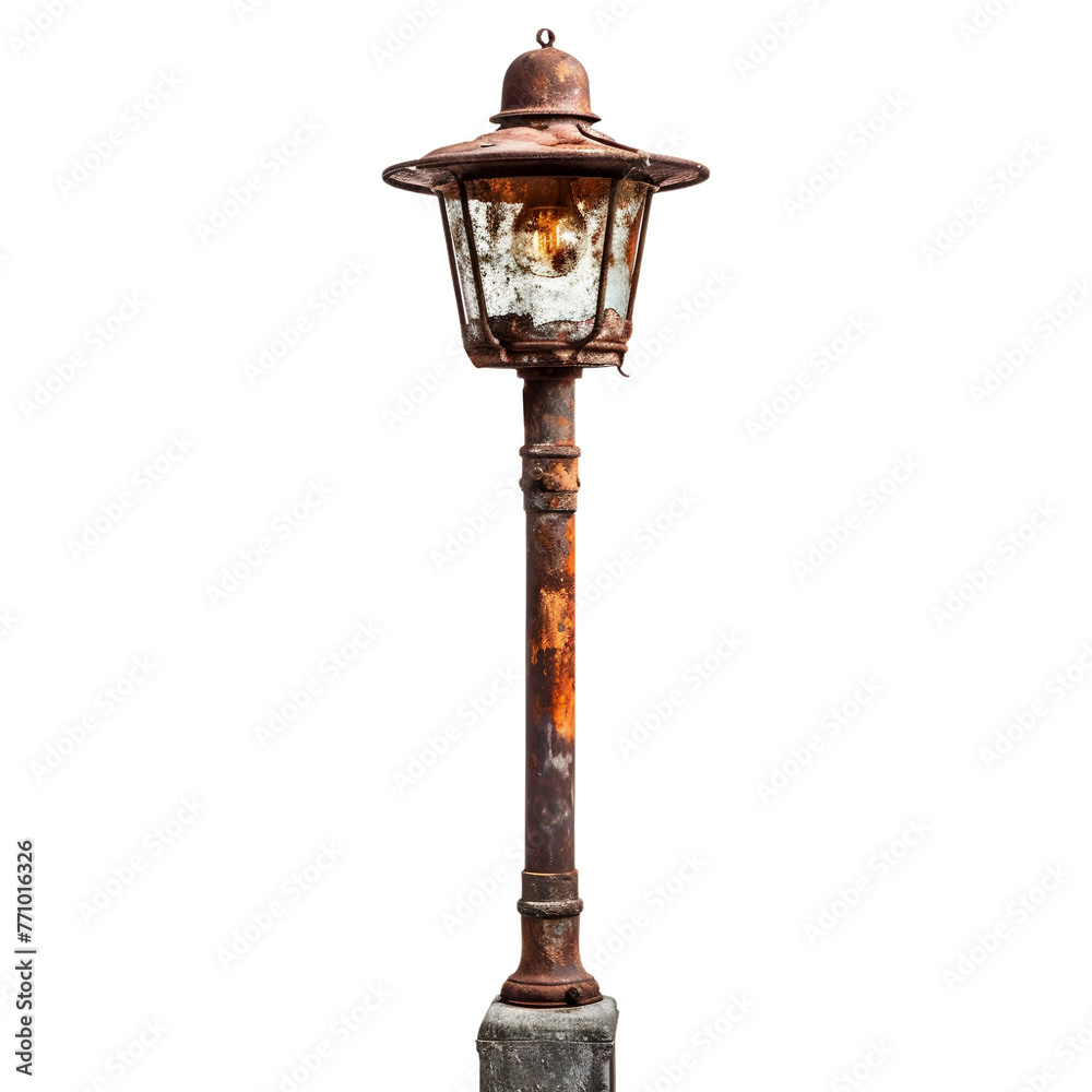 Rusty Street-Lamp isolated on transparent background, PNG Object Stock ...