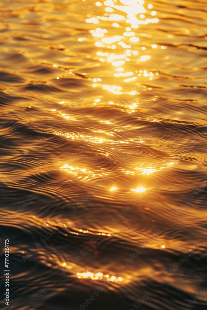 Sunlight's Yellow Reflection on Water in Subtle Tonal Shifts Generative ...