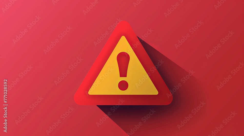 An illustration of a triangle exclamation icon serves as a warning ...