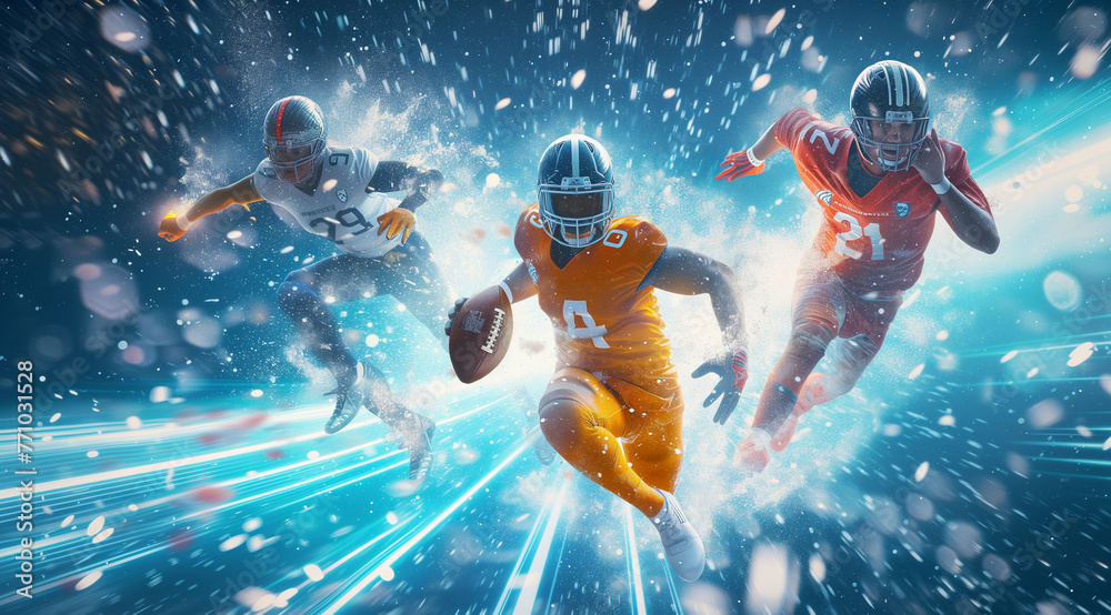 High-energy sports wallpaper concept design, ice punk sporty image with ...