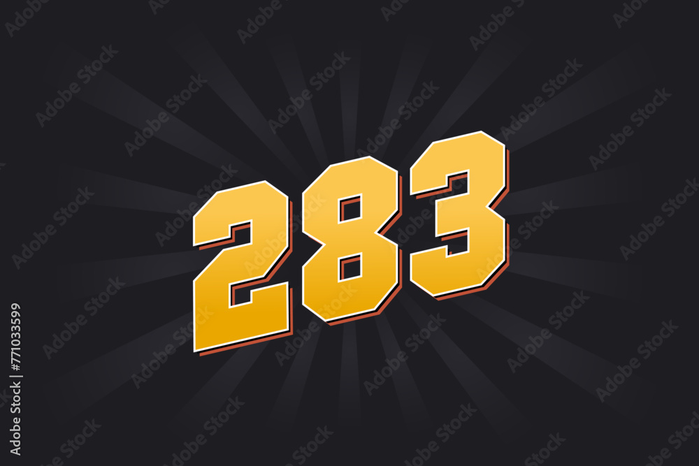 Number 283 vector font alphabet. Yellow 283 number with black background Stock Vector | Adobe Stock