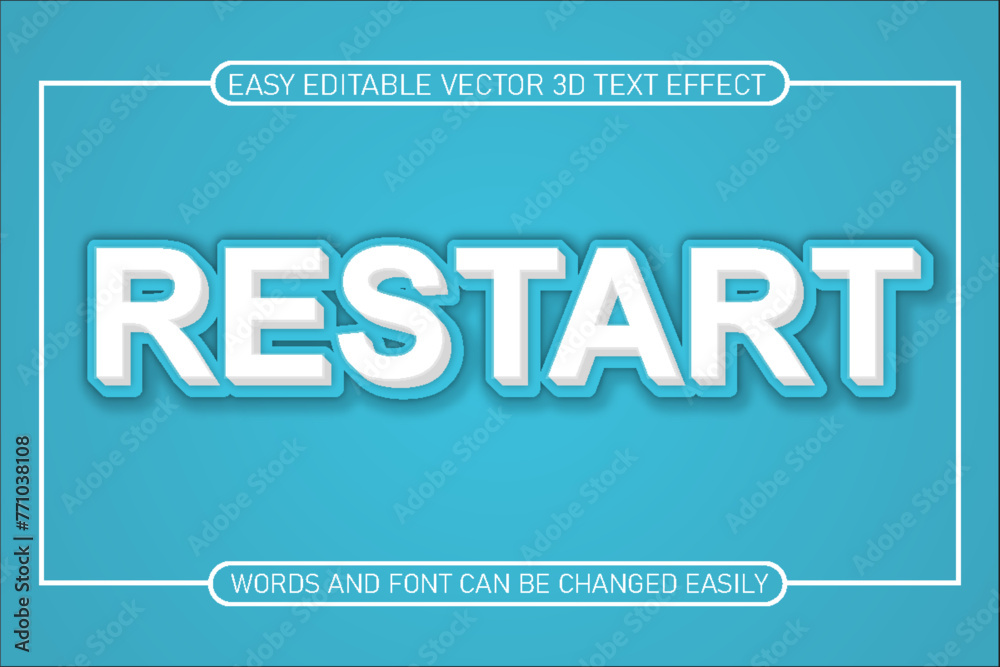 a poster for easy edit text with a background. restart text effect ...
