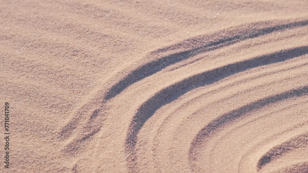 Wind Blowinng over Desert Beach Sand Surface Obliterating Blurring Foot ...