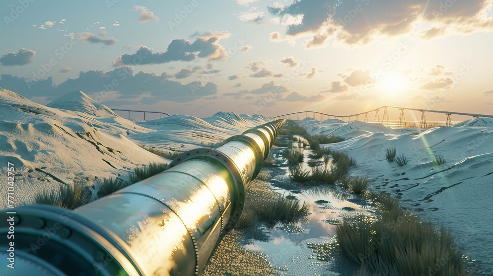 An illustration of the energy sector's transition from natural gas to ...