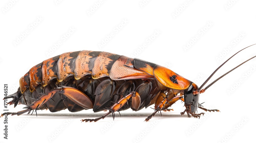 Madagascar hissing cockroach isolated on white background ...
