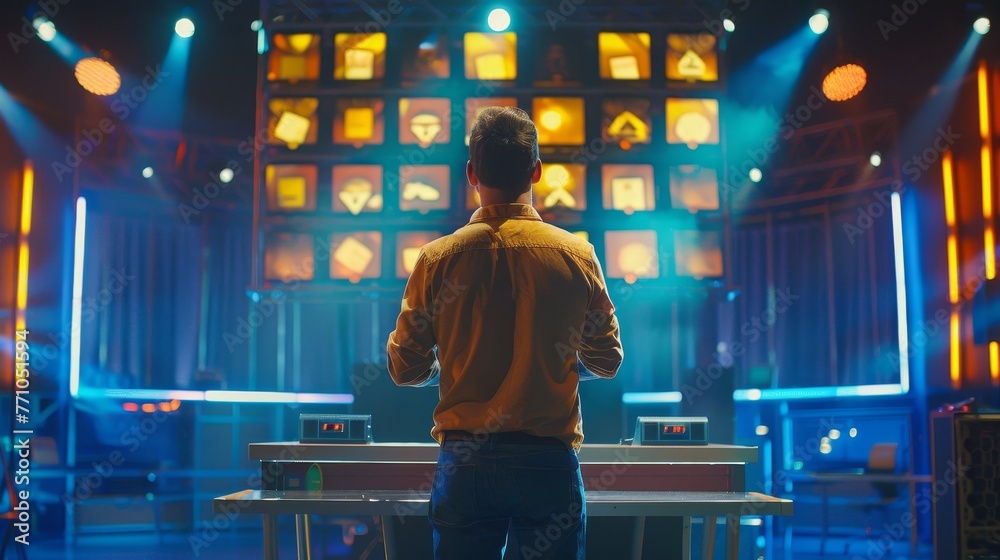 Game Show Excitement Cinematic shots of game show contestants and ...