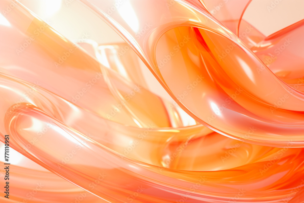 Abstract geometric peach fuzz background with glass spiral tubes, flow ...