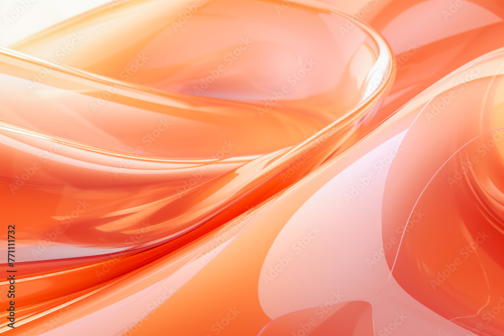 Abstract geometric peach fuzz background with glass spiral tubes, flow ...
