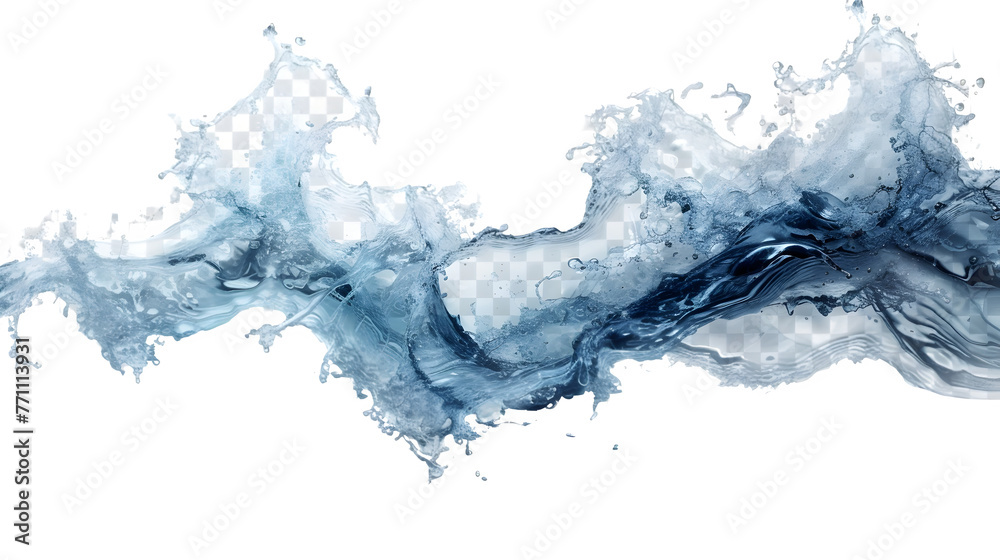 Refreshing Water Splash PNG: Clear Liquid Motion Isolated on White ...