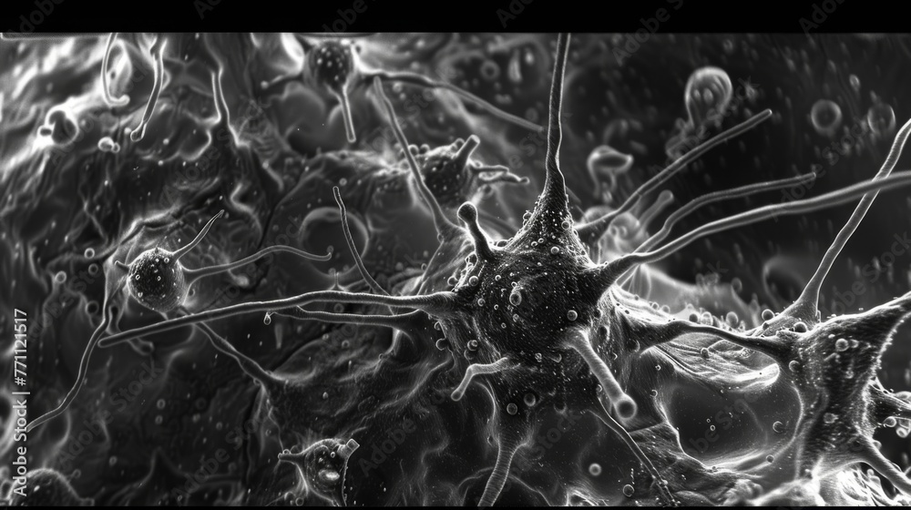 A transmission electron microscopy image capturing the complex ...