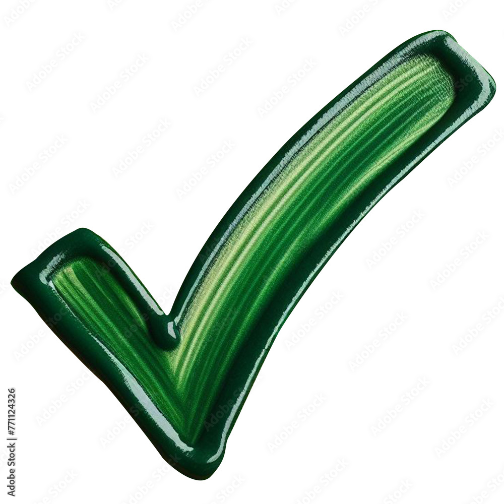 green check mark painted with watercolor Stock Illustration | Adobe Stock