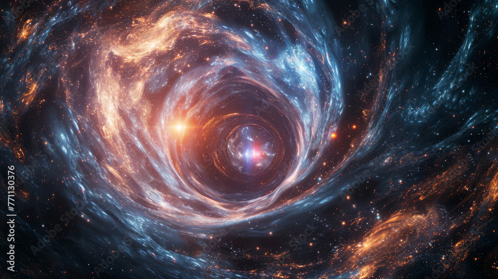 Star-filled vortex in space, a surreal passage to alternate dimensions ...