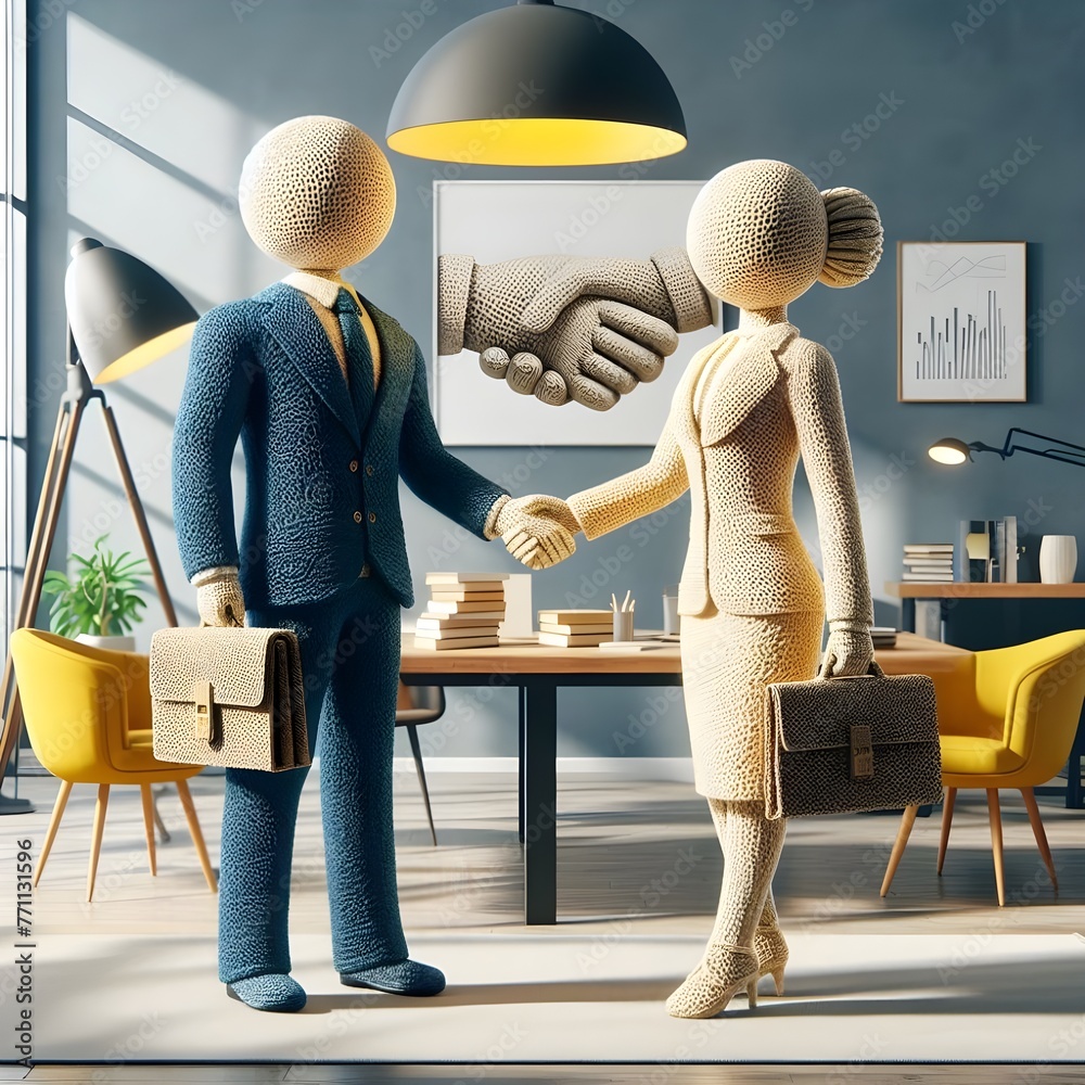 ai generated company business cooperation 3D realistic a businessman ...