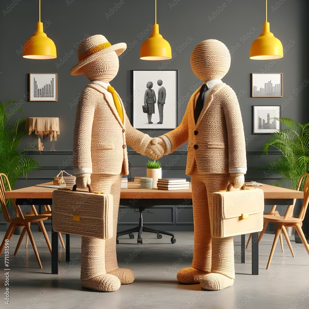ai generated company business cooperation 3D realistic a businessman ...