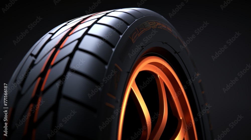 An extreme close-up illustration of a NASCAR tire for an engaging ...