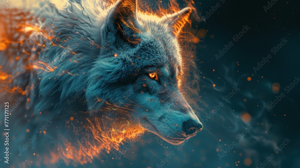 Cool, Epic, Artistic, Beautiful, and Unique Illustration of Wolf Animal ...