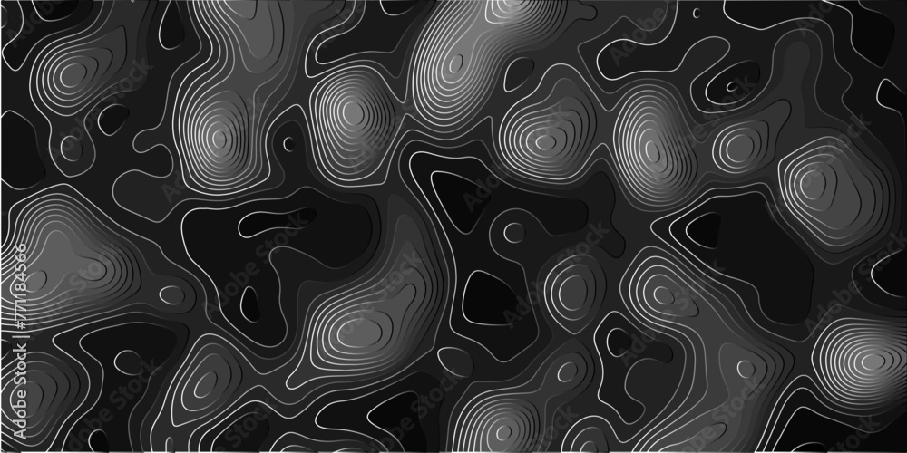 Stylized topographic contour map. Geography scheme and terrain ...