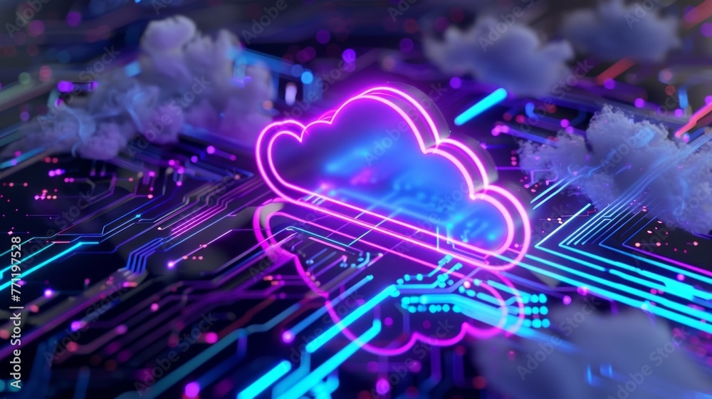 A visually striking representation of cloud computing technology ...