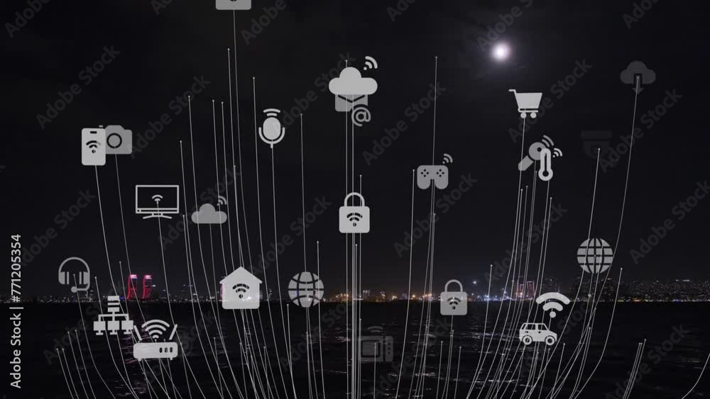 Smart city IOT internet of thing ICT digital technology futuristic ...