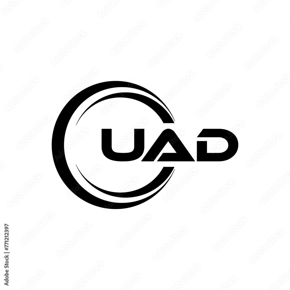UAD letter logo design with white background in illustrator, cube logo ...