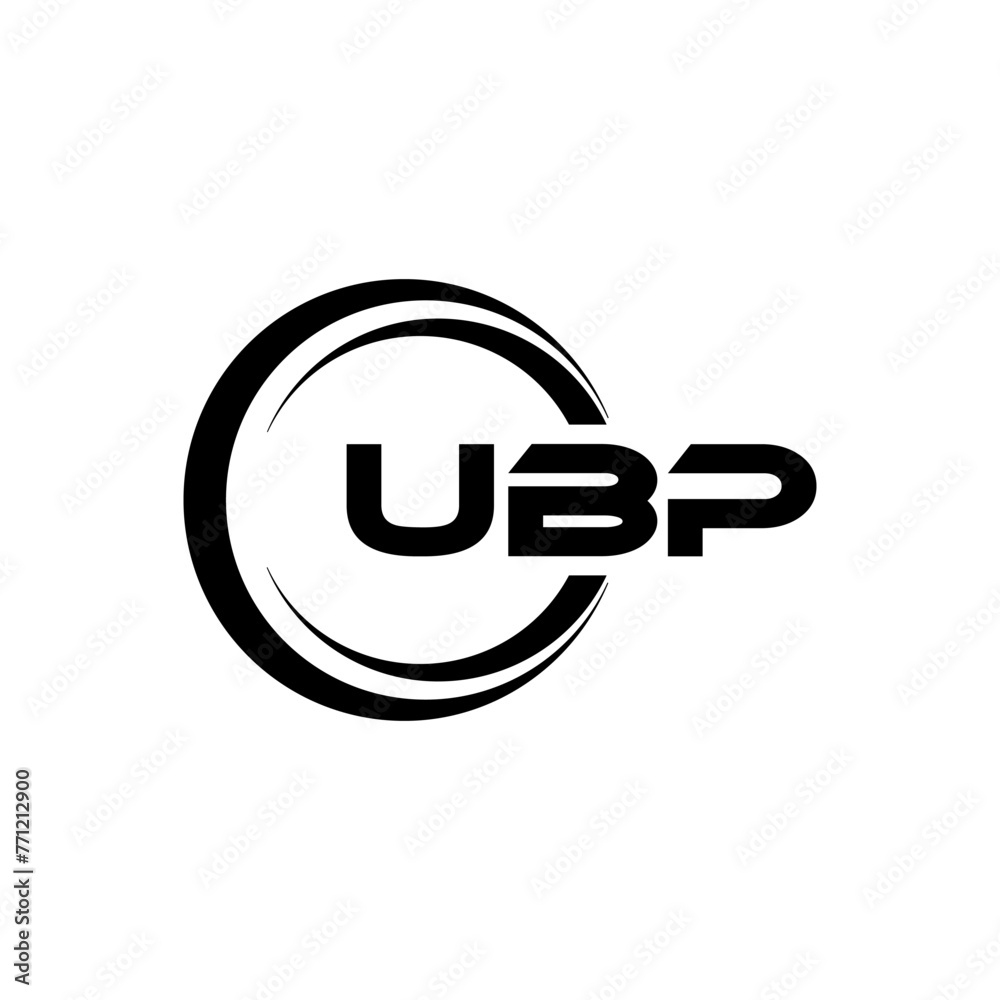 UBP letter logo design with white background in illustrator, cube logo ...