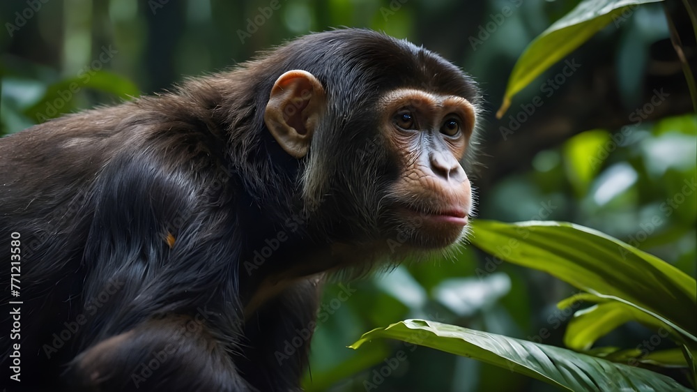 baboon sitting on a tree ,"Immerse yourself in the lush greenery of the ...