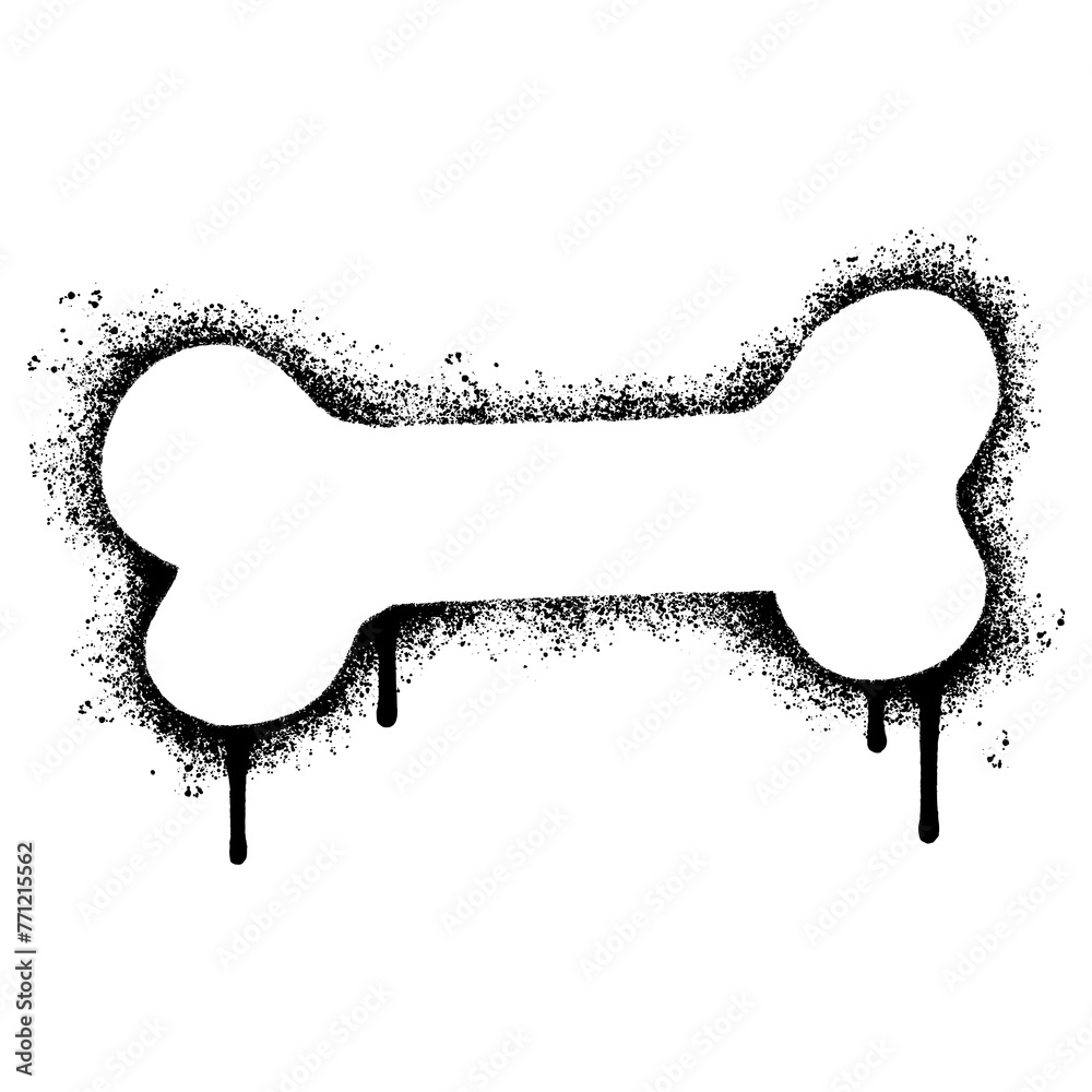Spray Painted Graffiti bone icon Sprayed isolated with a white ...