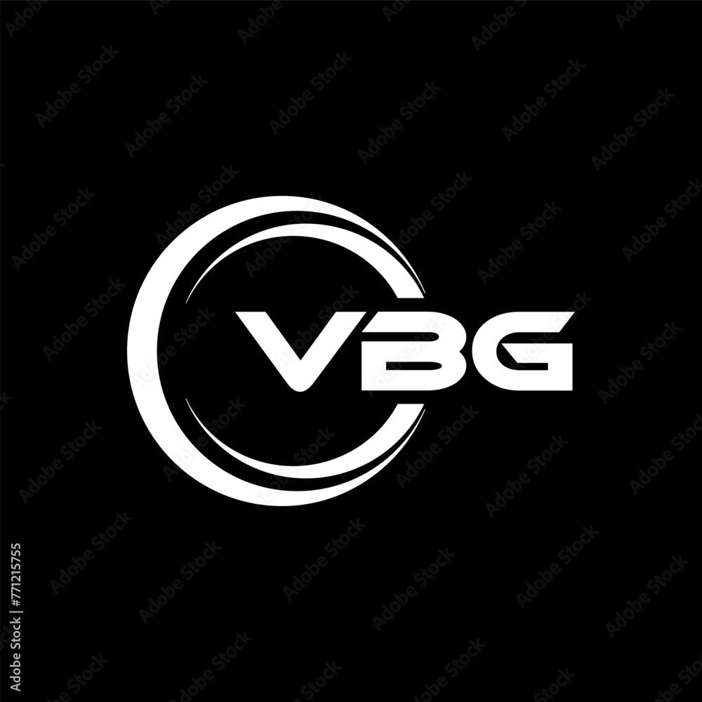 VBG letter logo design with black background in illustrator, cube logo ...