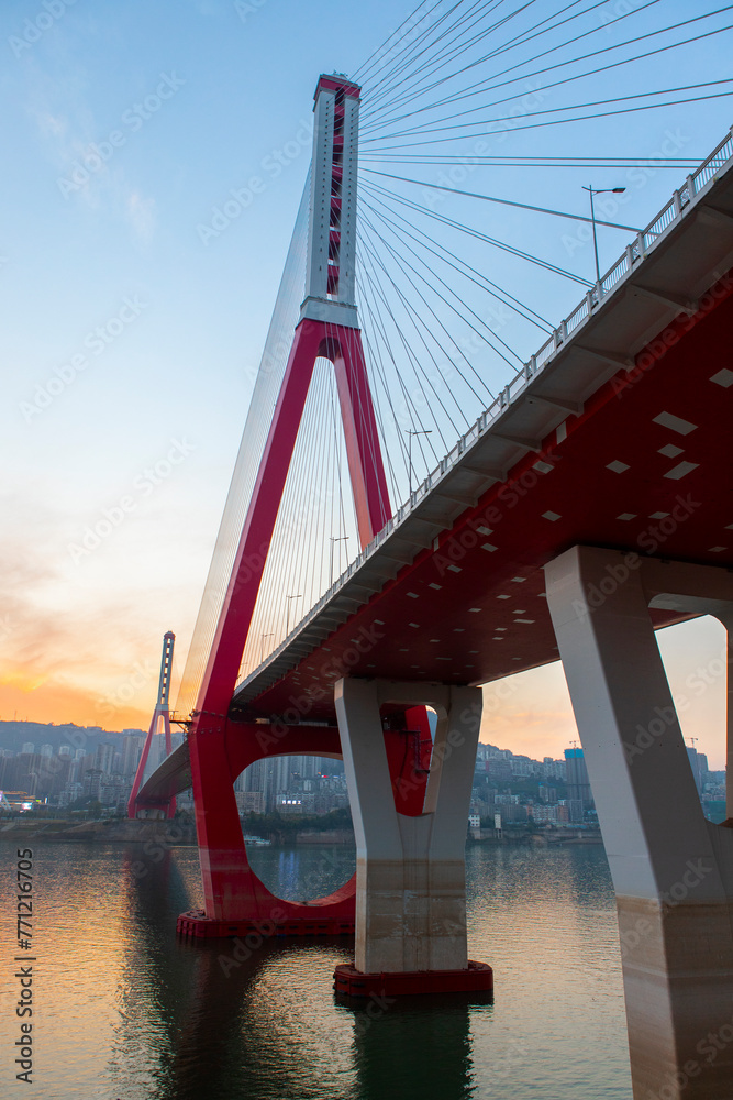 The Yangtze River Bridge in Wanzhou District, Chongqing, China is very ...