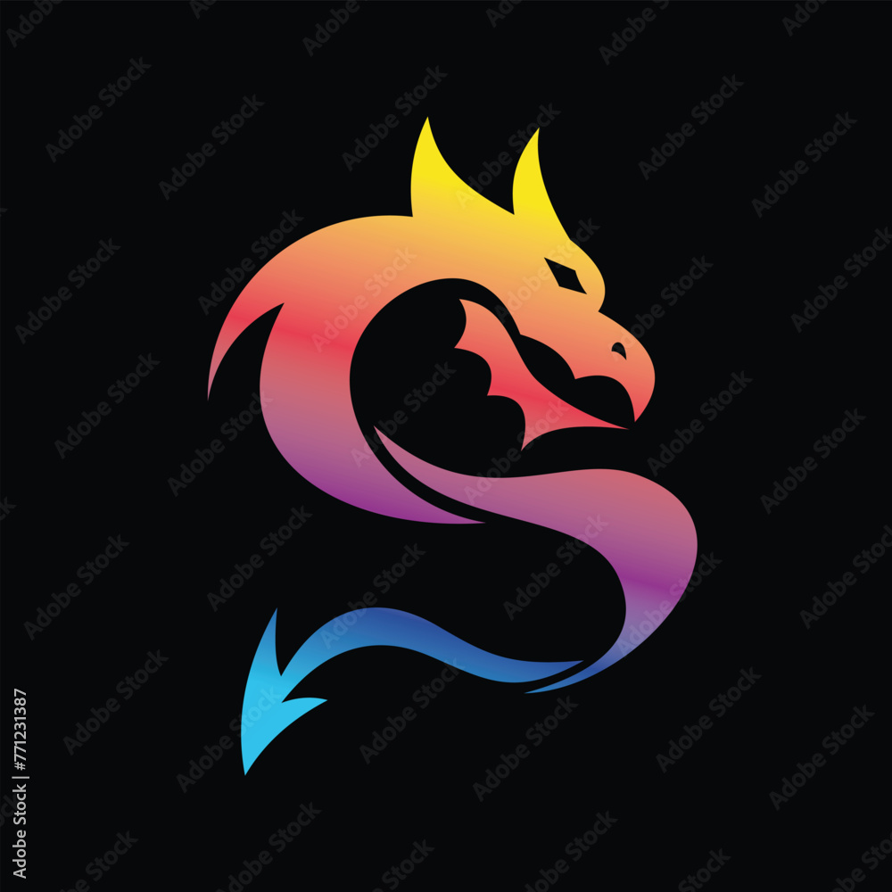 letter s dragon logo design Stock Vector | Adobe Stock