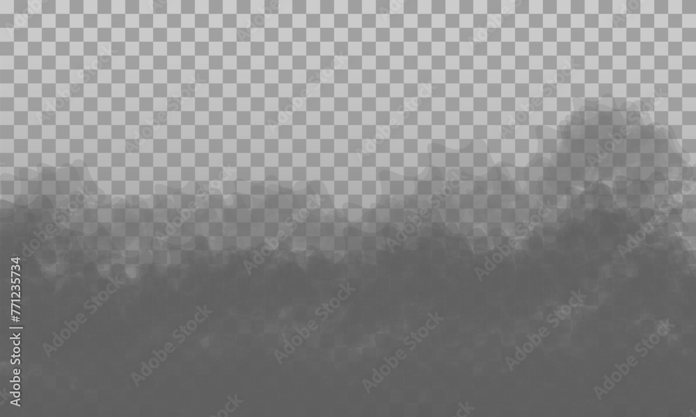 Gray fog on a transparent background. Vector transparent background ...