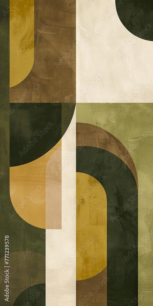 Abstract geometric shapes in earth tones and scandinavian, japandi ...