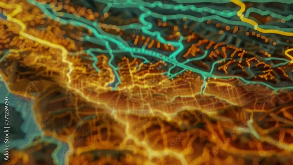 A detailed close-up view of an interactive map of the United States ...