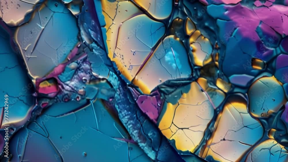 A highly magnified image of a stained thin section of glandular tissue ...