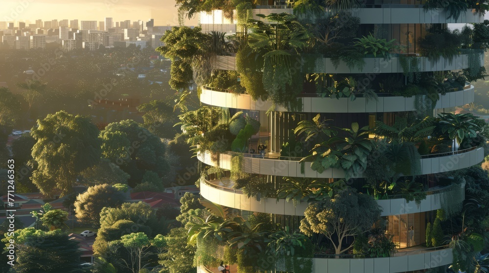 A visionary approach to city living, featuring a high-rise building ...