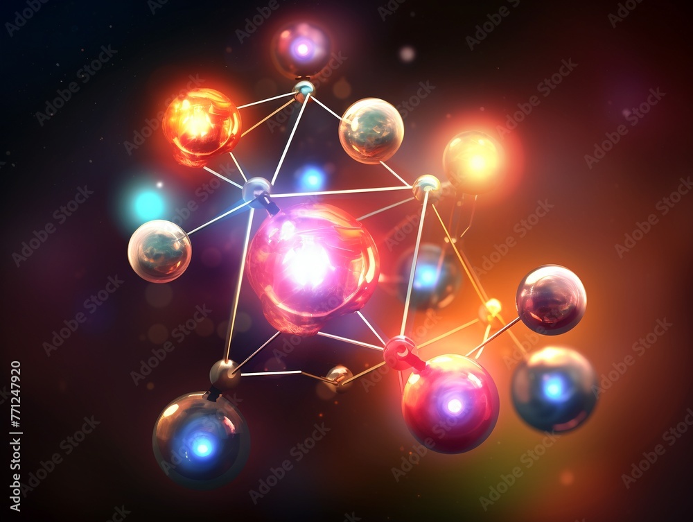 Visual metaphor for internet communication using atoms and molecules ...