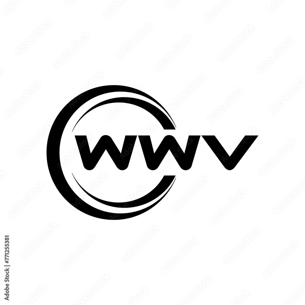 WWV letter logo design with white background in illustrator, cube logo ...