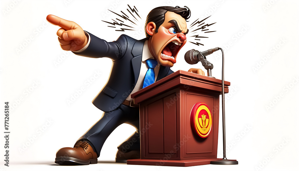 Businessman speaking angrily cartoon, Angry speaker in cartoon ...